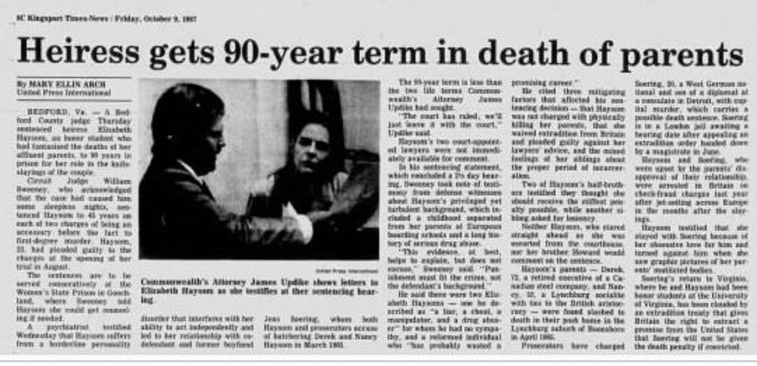 The Soering Parole Decision Revisited – Jens Soering – Guilty as Charged